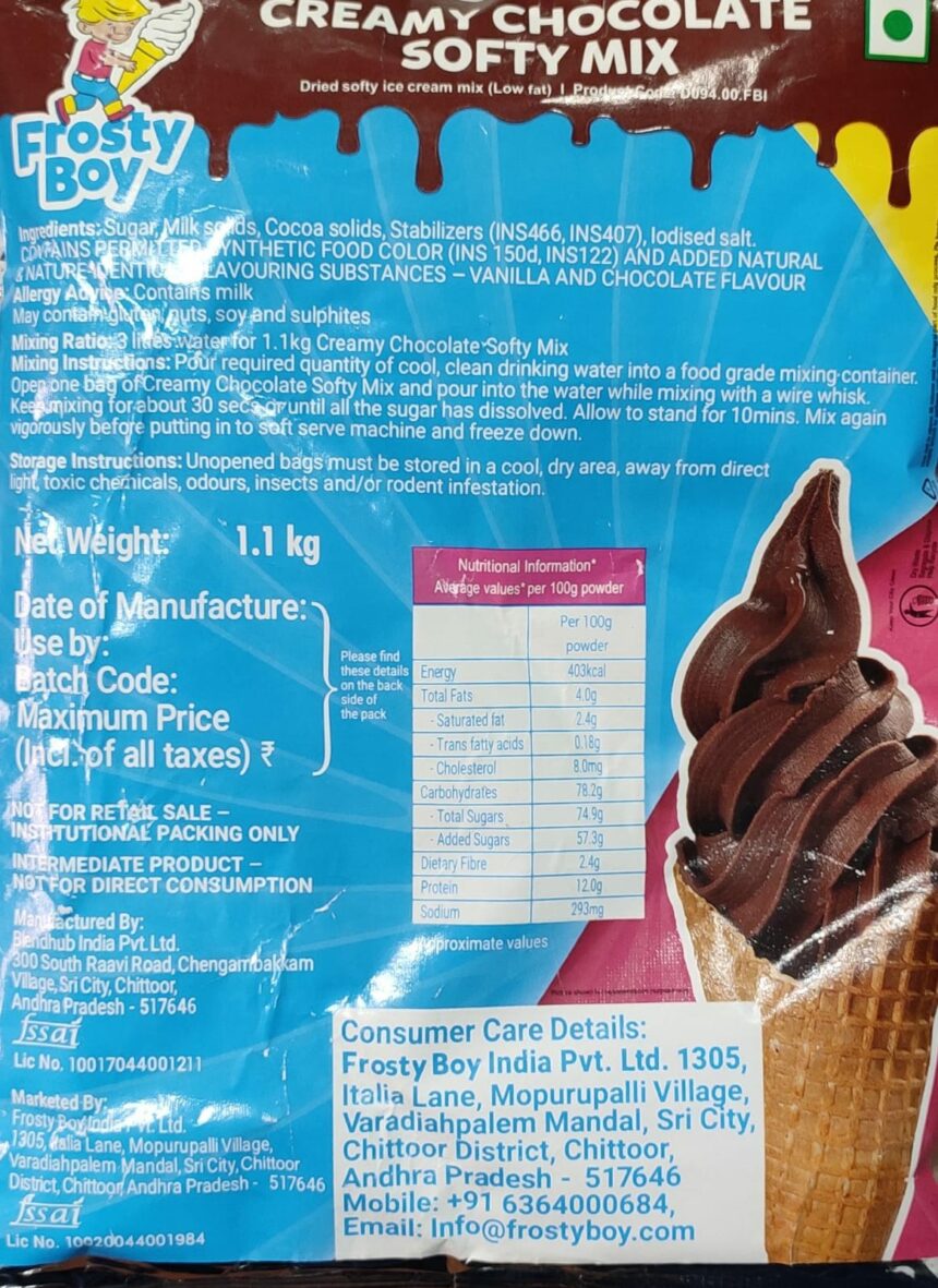 Buy Frosty Boy Softy Mix Creamy Chocolate Flavour Premix